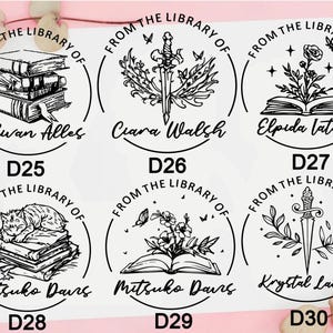 Book Stamp/custom Library Stamp/from the Library of Stamp/personalized ...