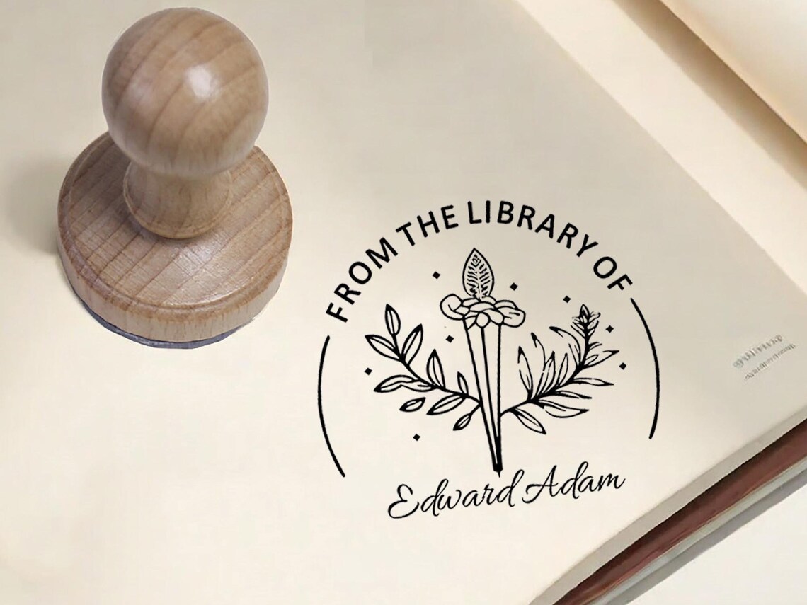 Custom Library STAMP book Stamp Book Lover Stamp From the Library of ...