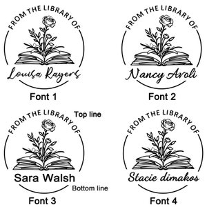 Book Stamp/custom Library Stamp/from the Library of Stamp/personalized ...
