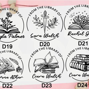 Book Stamp/custom Library Stamp/from the Library of Stamp/personalized ...