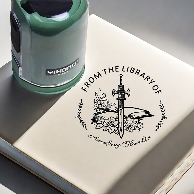 PERSONALIZED BOOK STAMP | Gift for Book Lovers | Custom Library Stamp ...