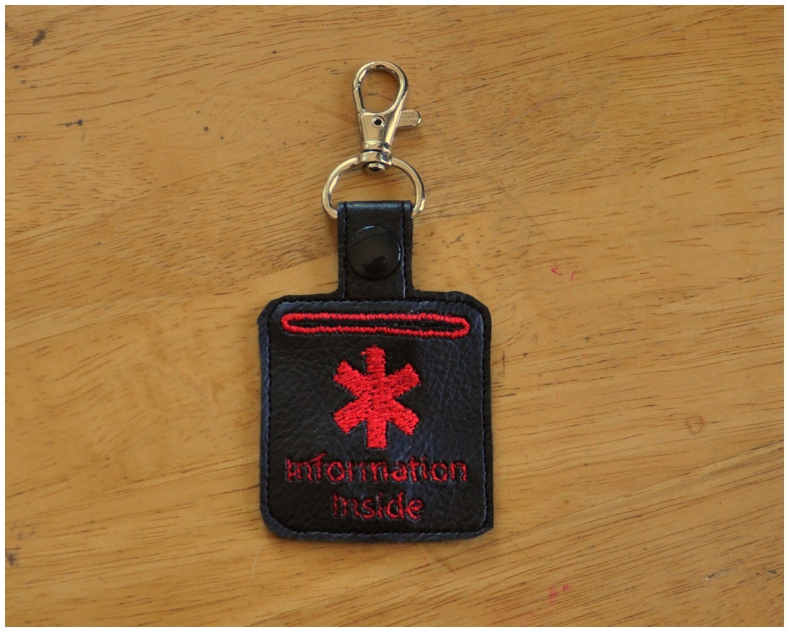 Medical Alert Keychain Key Fob. Medical Information Inside. | Etsy
