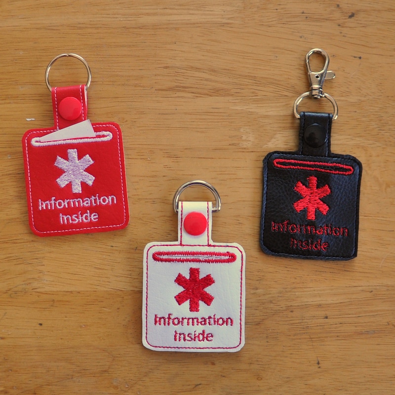 Medical Info Keychain - Etsy