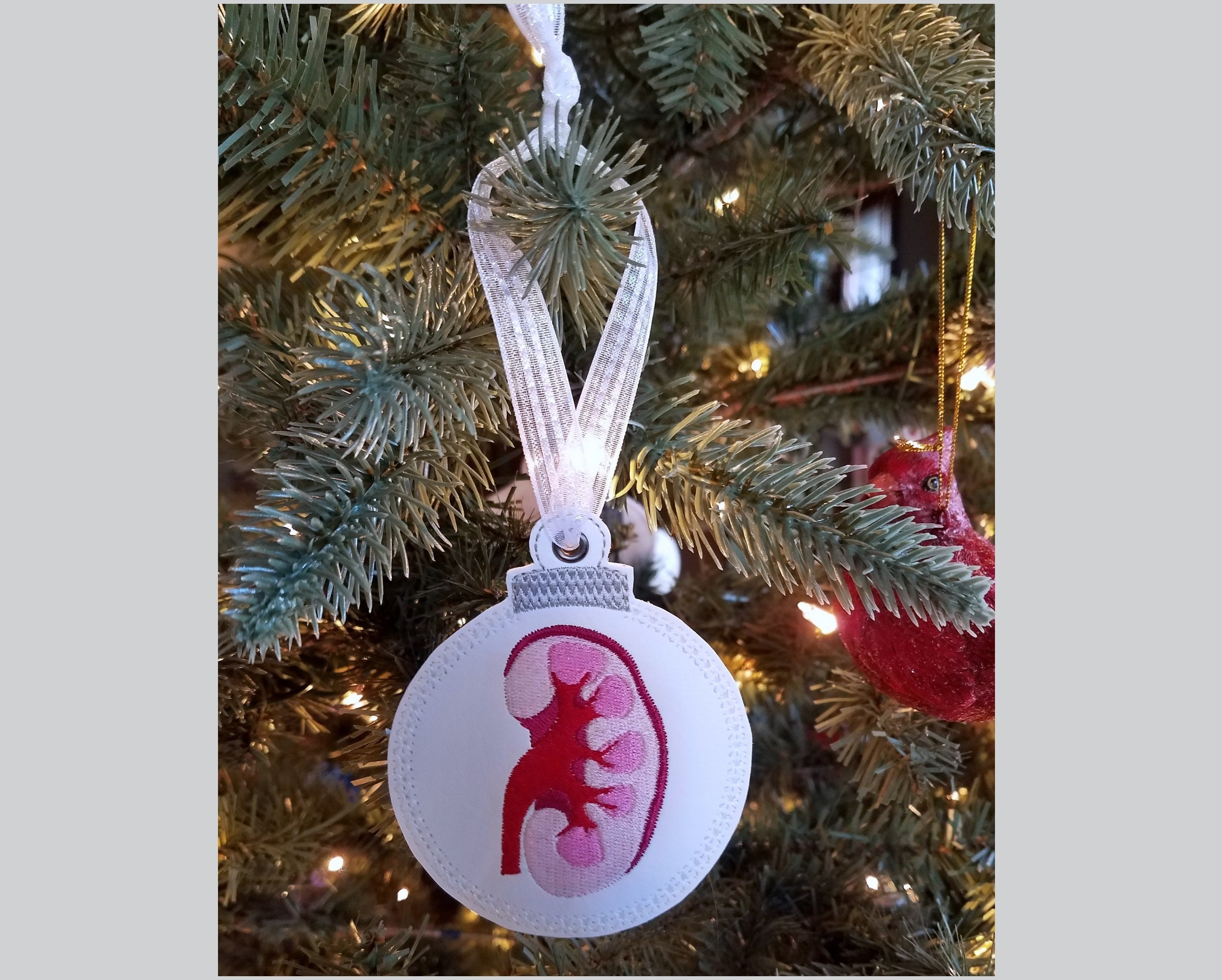 Kidney Embroidered Christmas Ornament - Perfect for Organ Donors ...