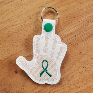 Handprint Awareness Ribbon Keychain Any Color Ribbon, Hand, Vinyl ...