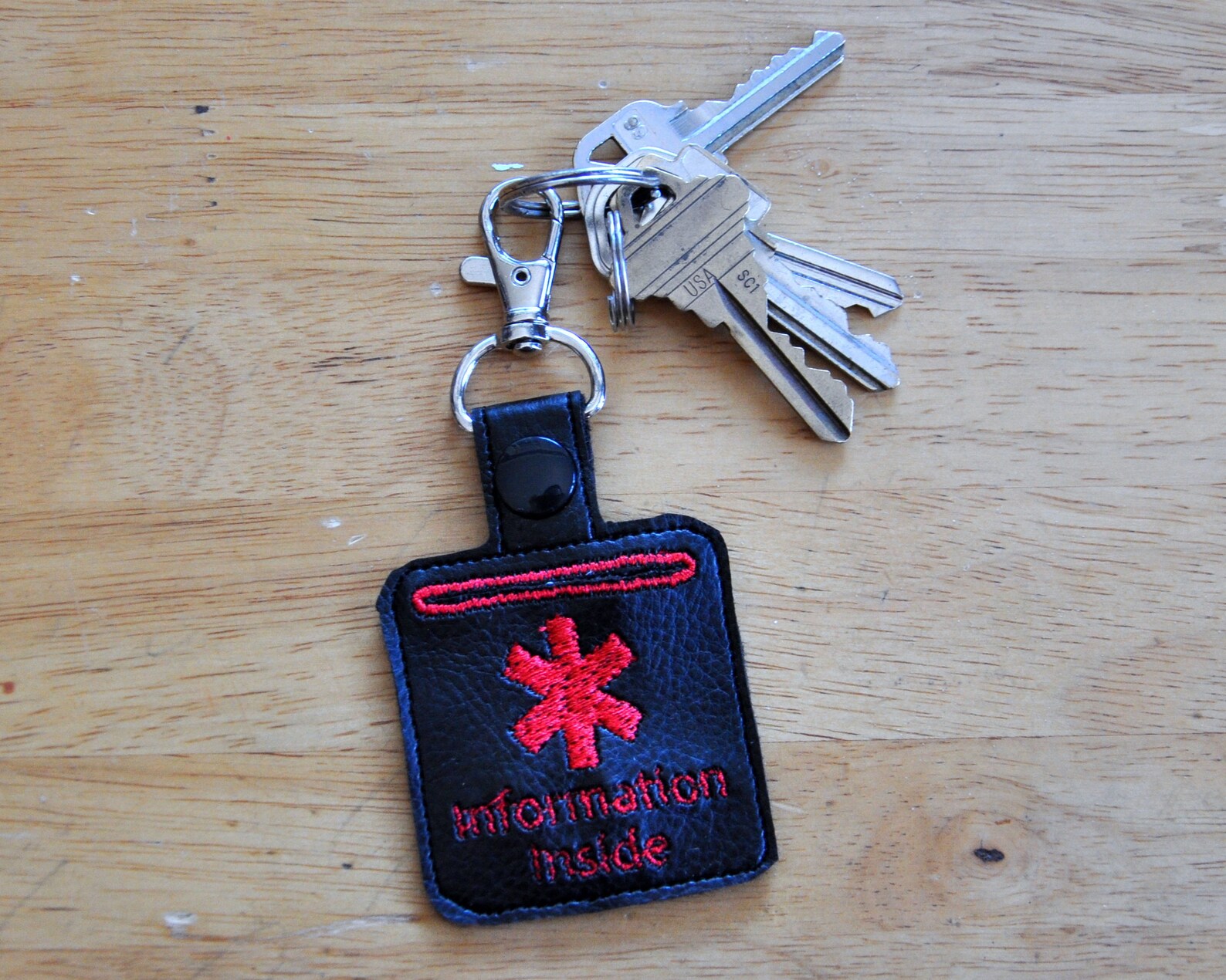 Medical Alert Keychain Key Fob. Medical Information Inside. | Etsy