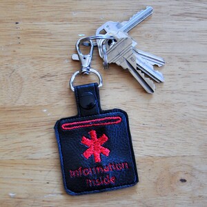 Medical Alert Keychain, Key Fob. Medical Info is Ormation Inside ...