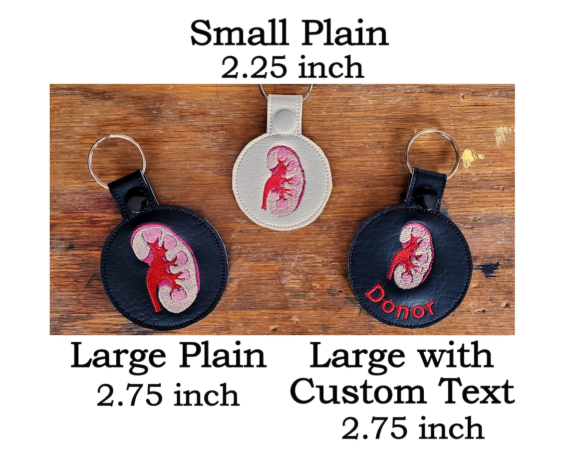 Kidney Keychain With or Without Custom Text Two Sizes - Etsy