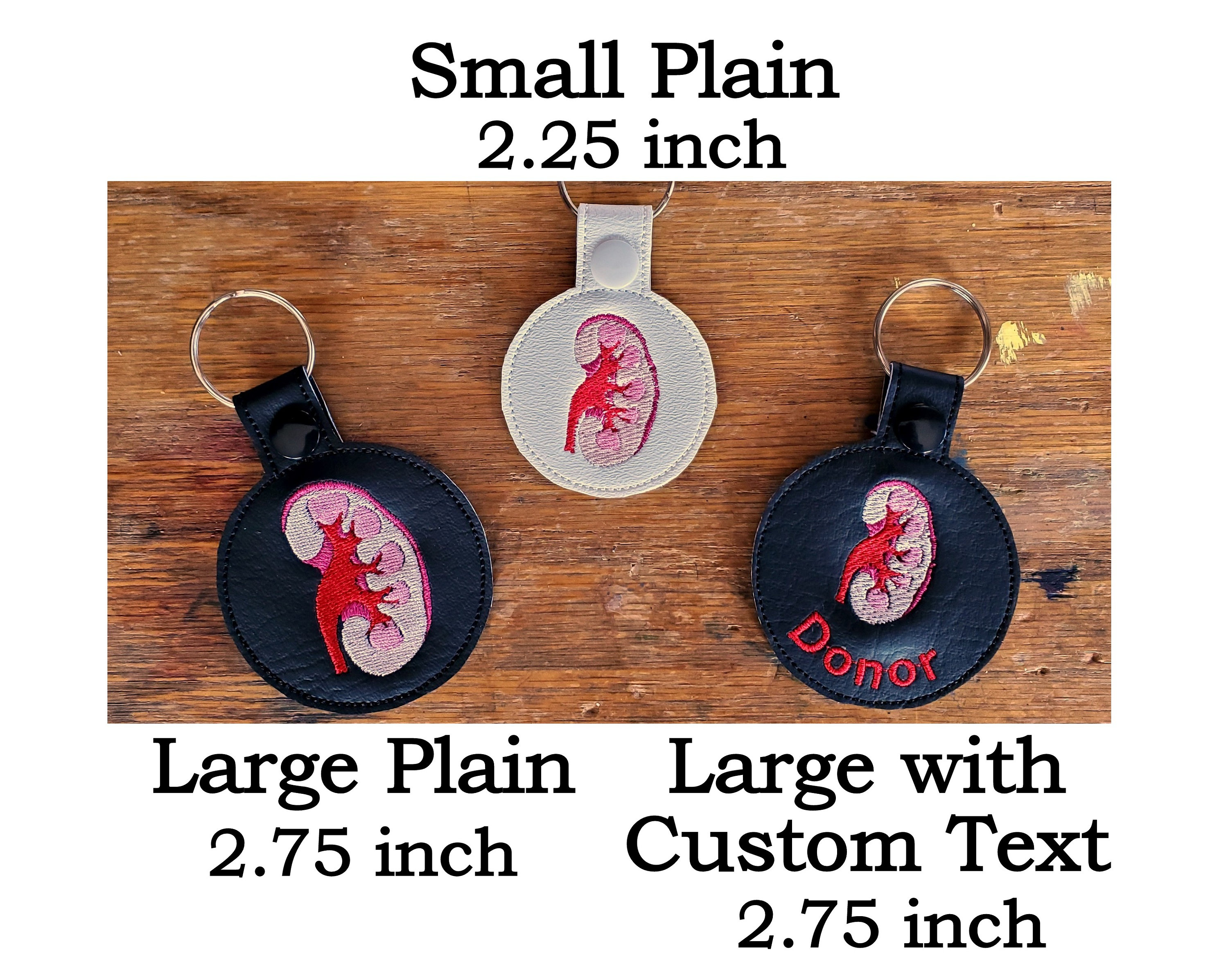 Kidney Keychain with or without custom text two sizes | Etsy