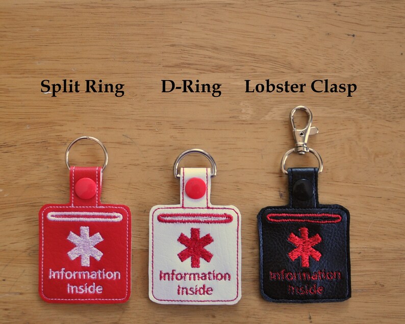 Medical Alert Keychain, Key Fob. Medical Info is Ormation Inside ...