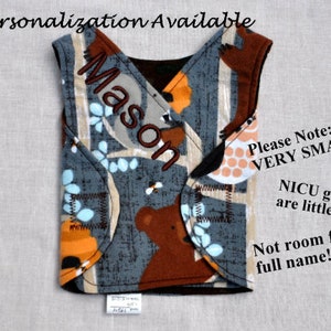 Custom Made Preemie Hospital Gown. NICU Smock. Sizes for Babies 1-11 Lb ...