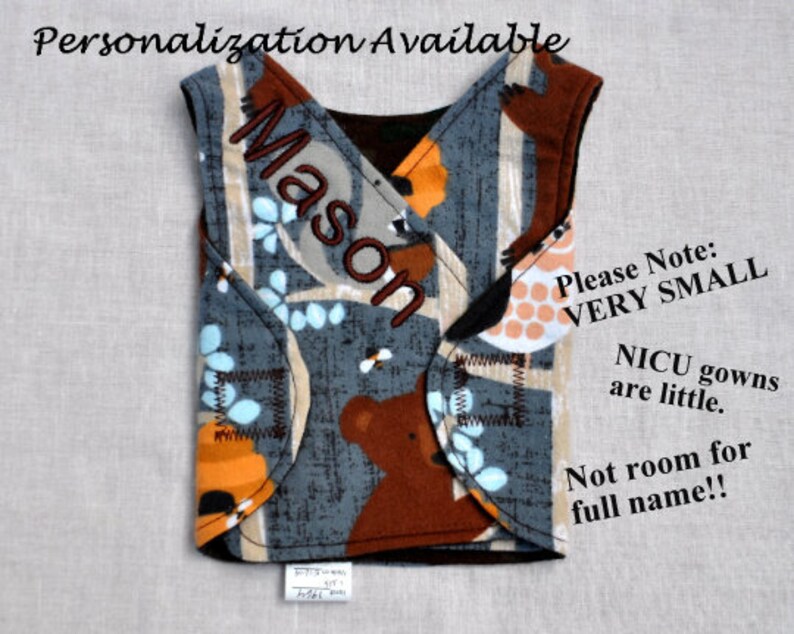 Custom Made Preemie Hospital Gown. NICU Smock. Sizes for Babies 1-11 Lb ...