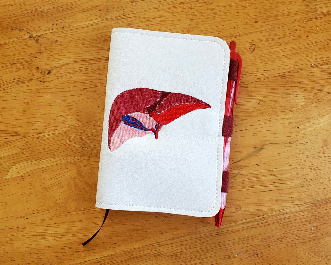 Anatomical Liver Notebook Cover (with Notebook). Embroidered Liver for ...