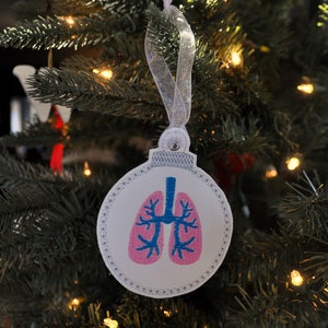 Kidney, Lungs, or Heart Embroidered Christmas Ornament - Perfect for ...