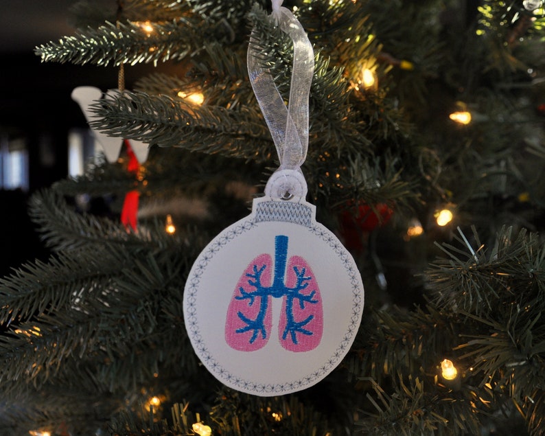 Kidney, Lungs, or Heart Embroidered Christmas Ornament - Perfect for ...