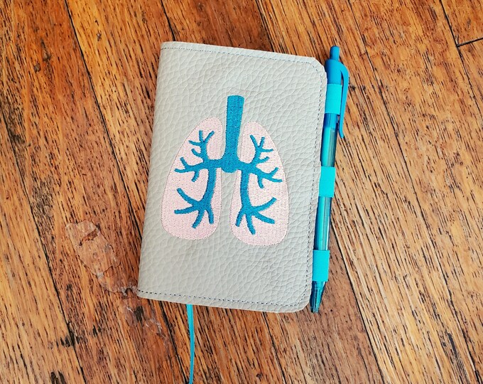 Anatomical Lungs Notebook Cover (with Notebook). Embroidered Lungs for ...
