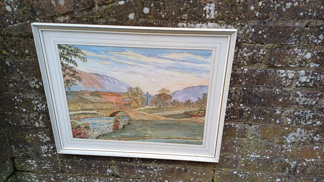 Huge Original 1981 Watercolour Landscape of Wastdale Head Lake District ...