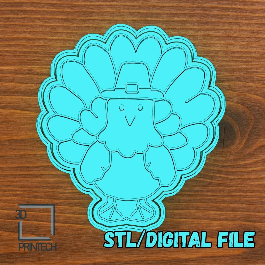 Digital STL File Download for Thanksgiving Turkey Cookie Cutter - Etsy