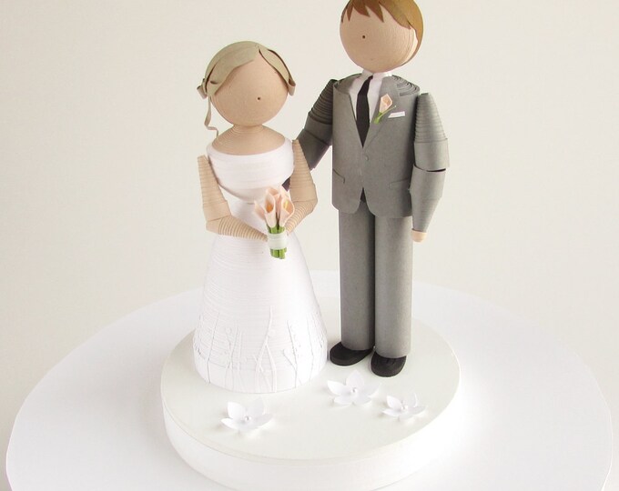 Bride and Groom Figures With Calla Lily Bouquet Wedding - Etsy