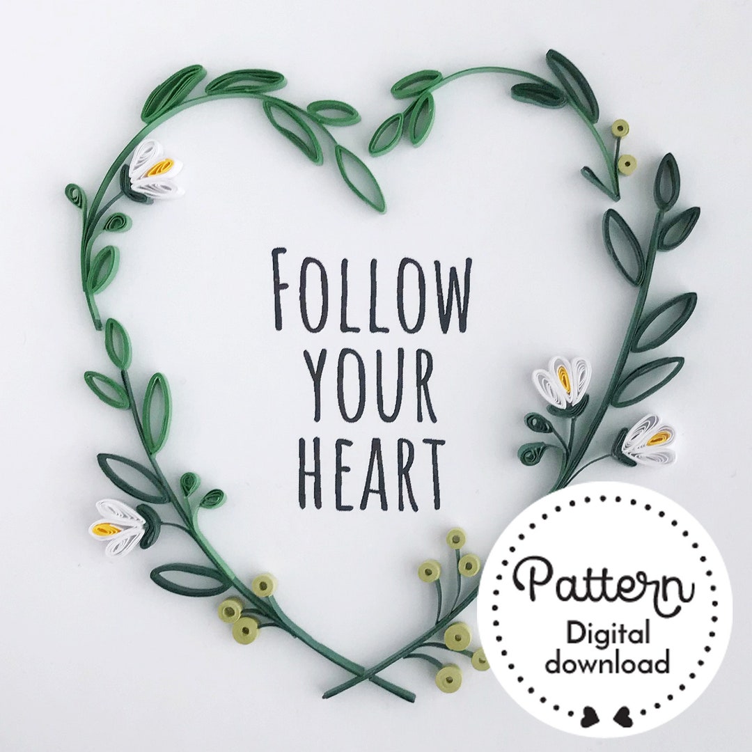 Heart Wreath Quilling Pattern Digital Download Quilled Heart - Etsy