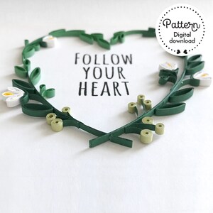 Heart Wreath Quilling Pattern Digital Download Quilled Heart - Etsy