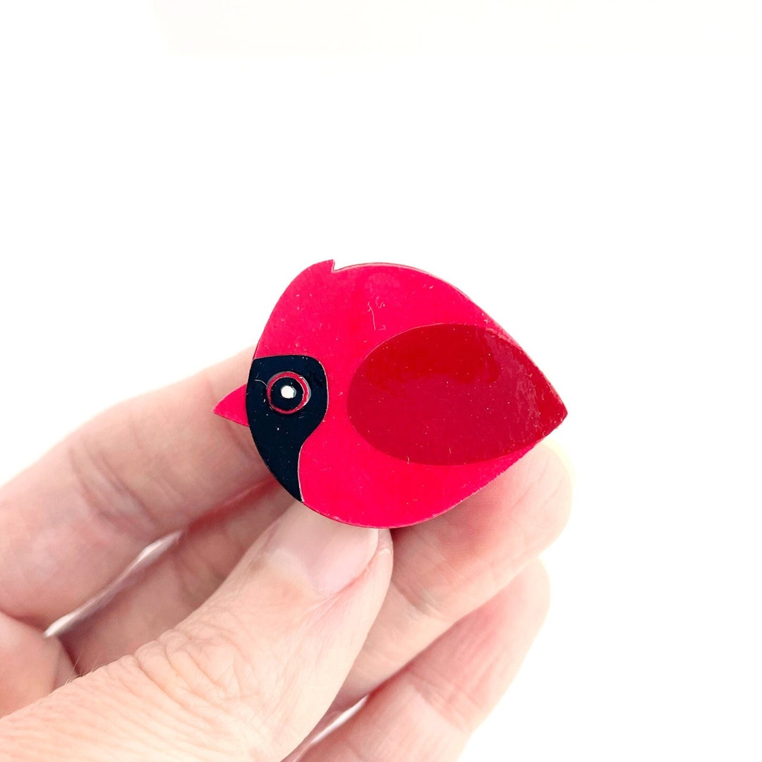 Cardinal Magnet Handmade From Cut Paper Bird Decor for Fridge - Etsy