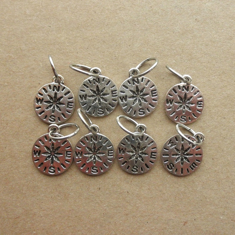 Compass Charm - Etsy