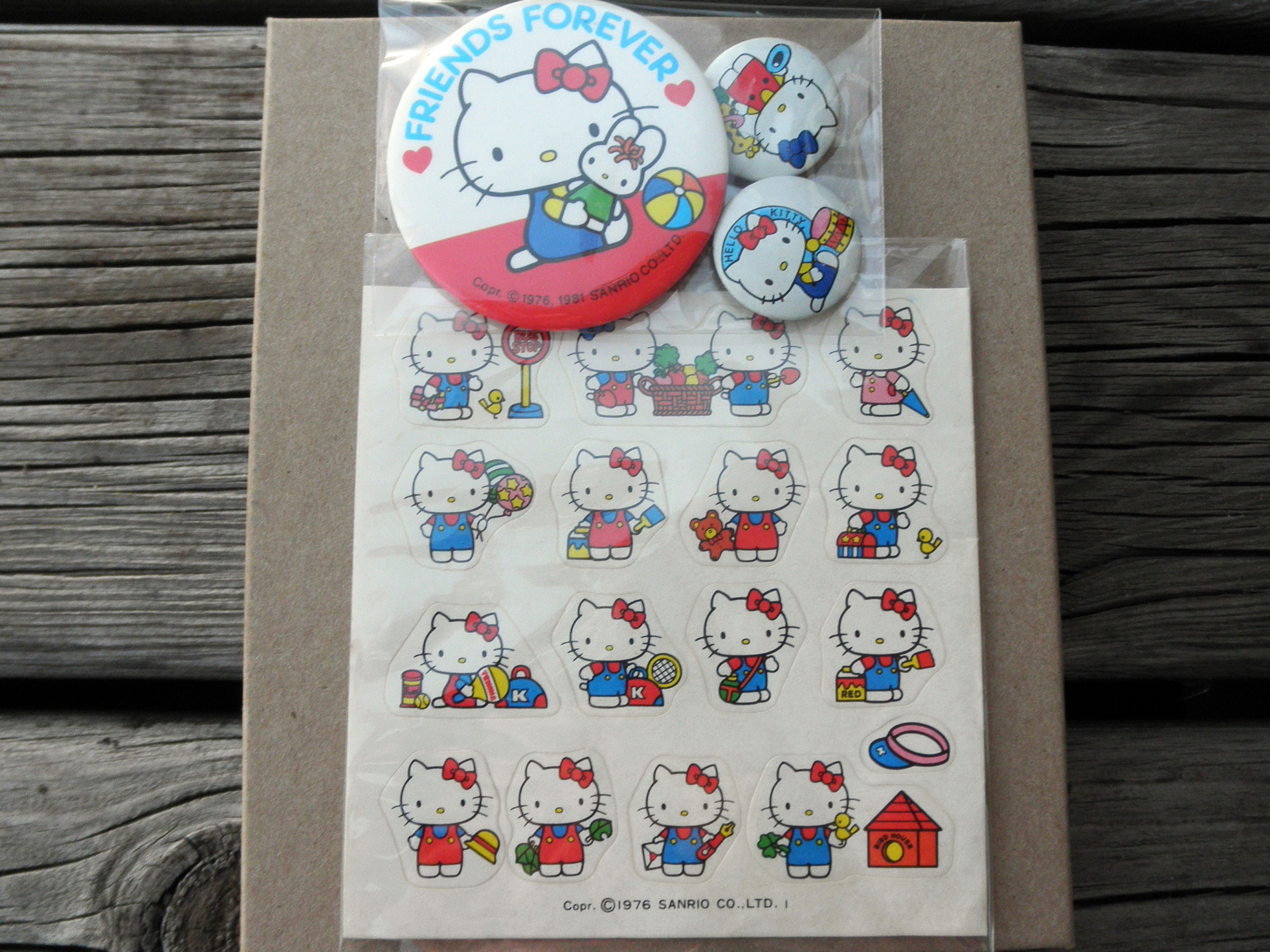 Vintage Hello Kitty Sanrio Stickers & Pins Lot Hello Kitty - Etsy