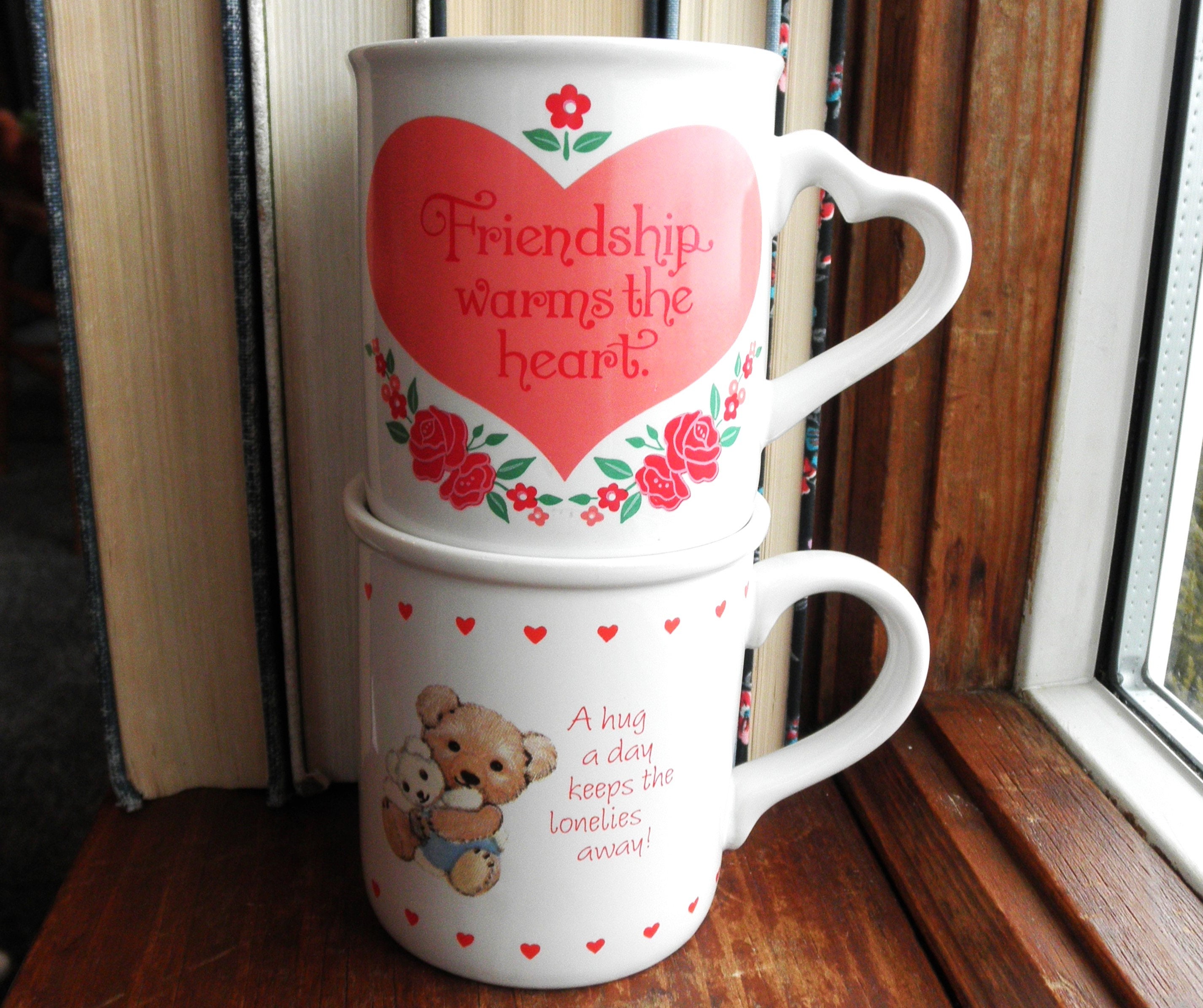 Vintage Teddy Bear Coffee Mugs – 80s Friendship Ceramic Mugs, Set of 2 ...