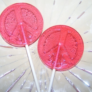 8 Peace Sign Lollipop Sucker Party Favor Candy 70's 60's - Etsy