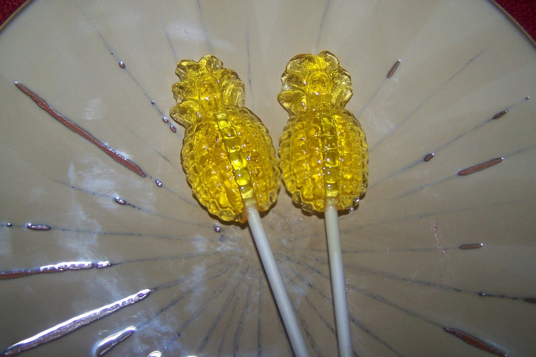12 Juicy Pineapple Lollipops Tropical Luau Party Favor - Etsy