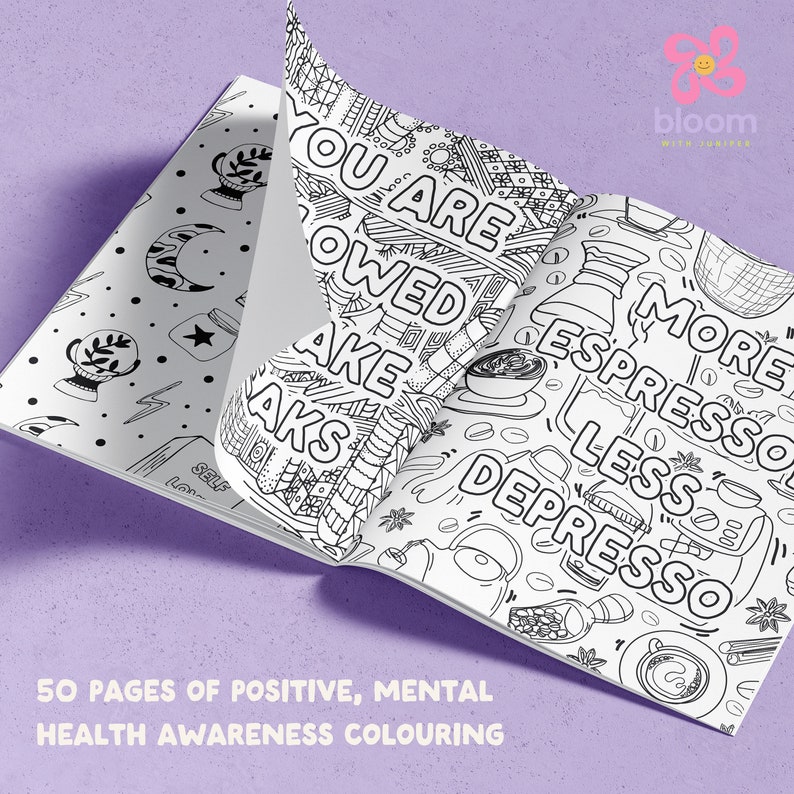Mental Health Colouring Pages Printable Colouring Pages Digital ...