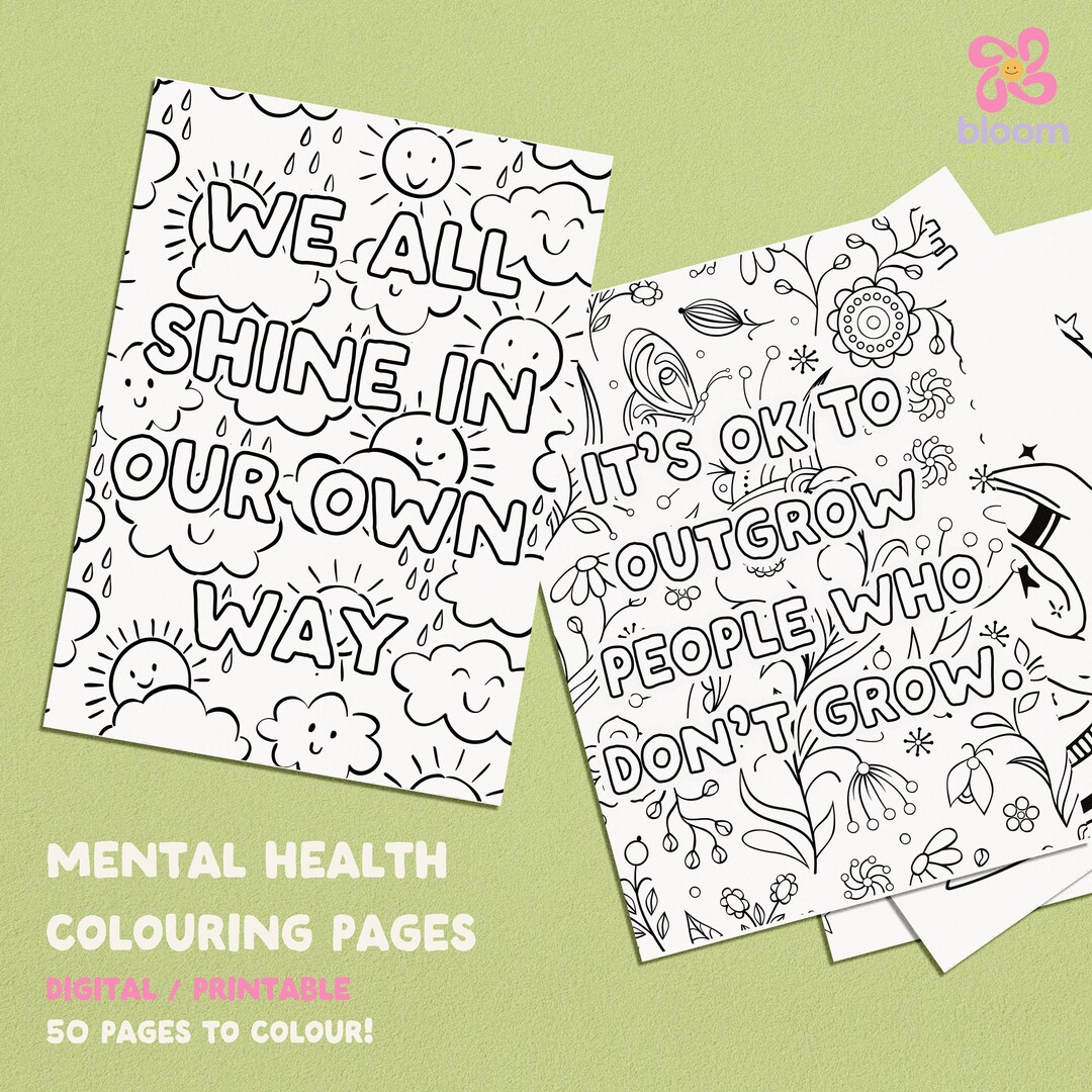 Mental Health Colouring Pages Printable Colouring Pages Digital ...