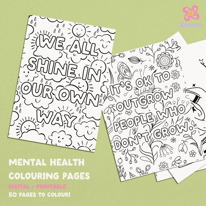 Mental Health Colouring Pages Printable Colouring Pages Digital ...