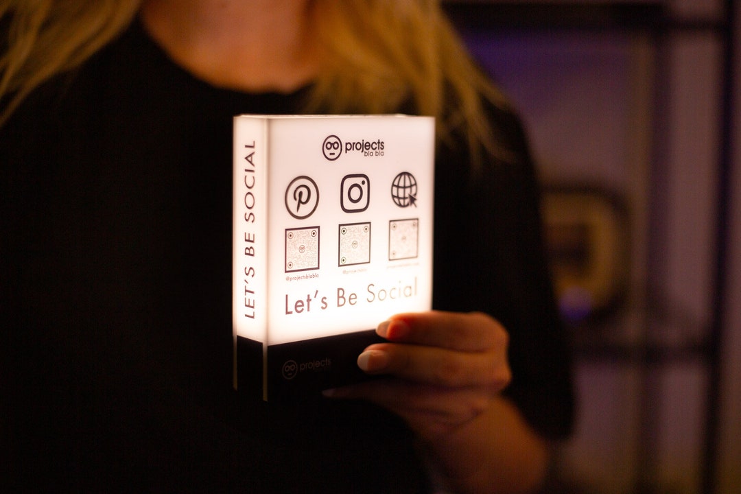 Rechargeable Custom LED Qr Code | Social Media Sign Scan to Pay ...