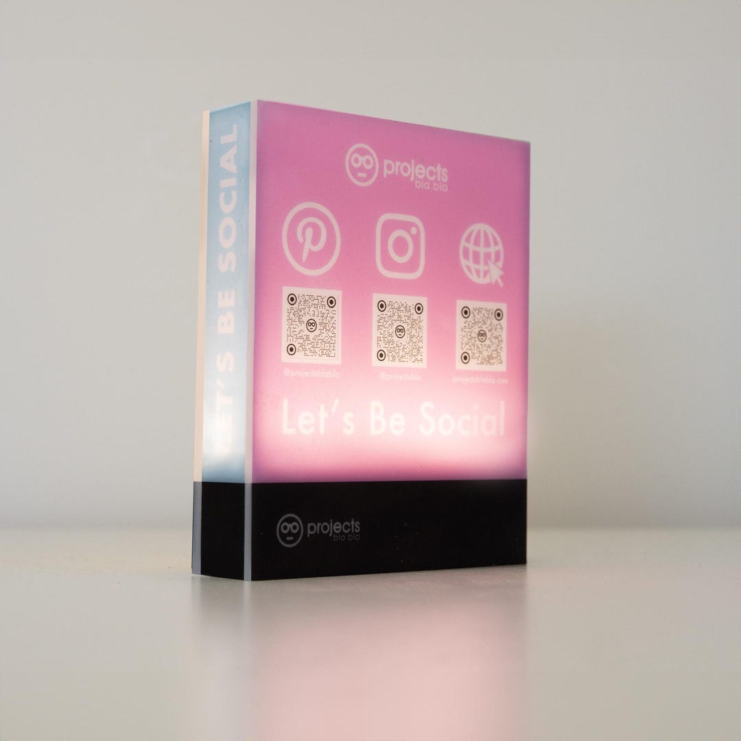 Rechargeable Custom LED Qr Code Social Media Sign Scan to Pay Facebook ...