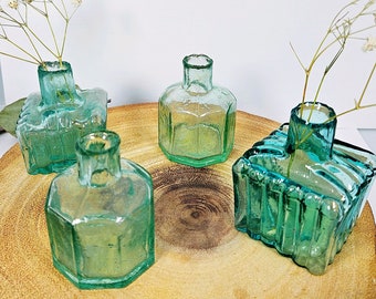 Vintage Ink Bottle, Victorian Glass Inkwell, 1980s Writing Gift ...