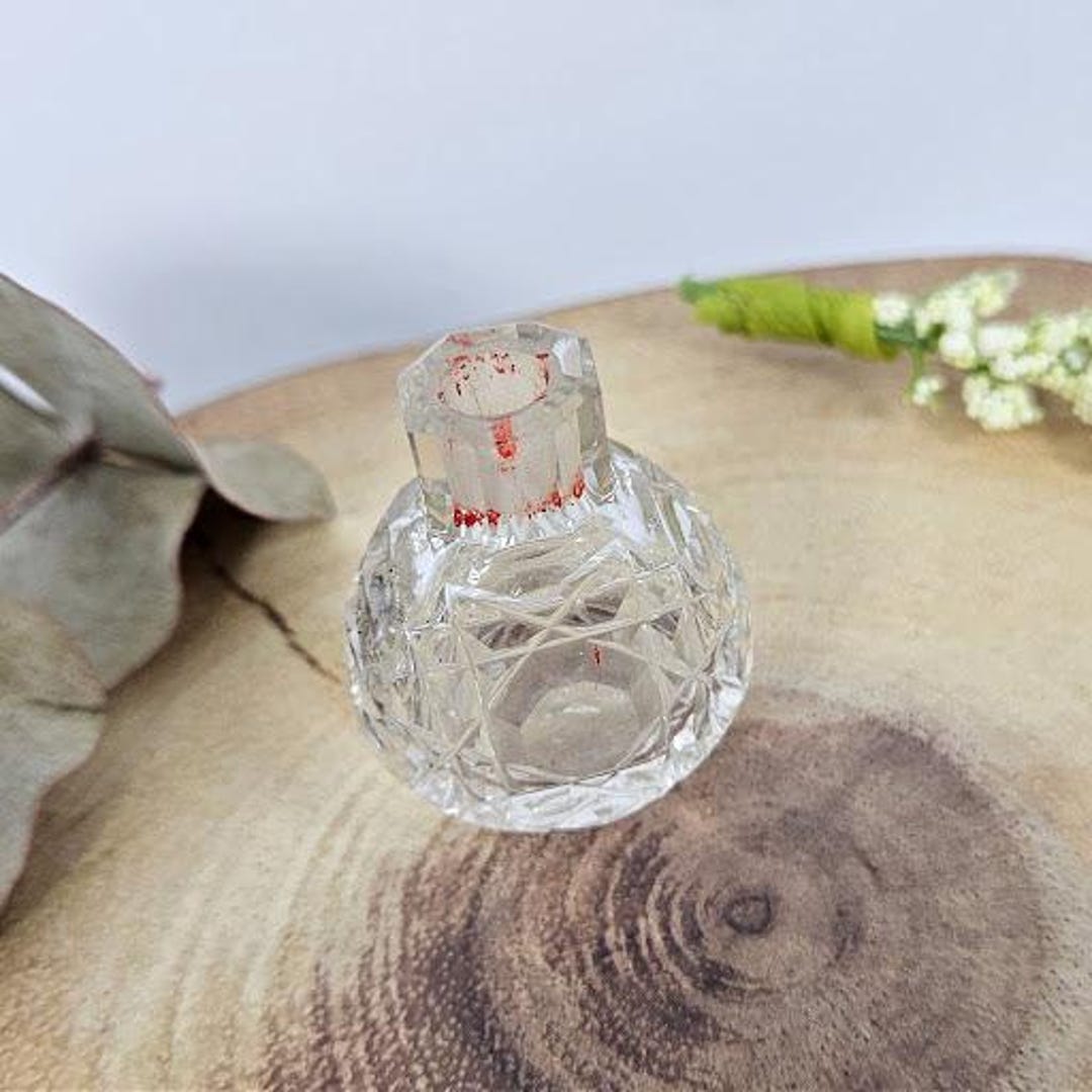 Vintage Small Perfume Bottle, Antique Cut Glass Scent Bottle, Miniature ...