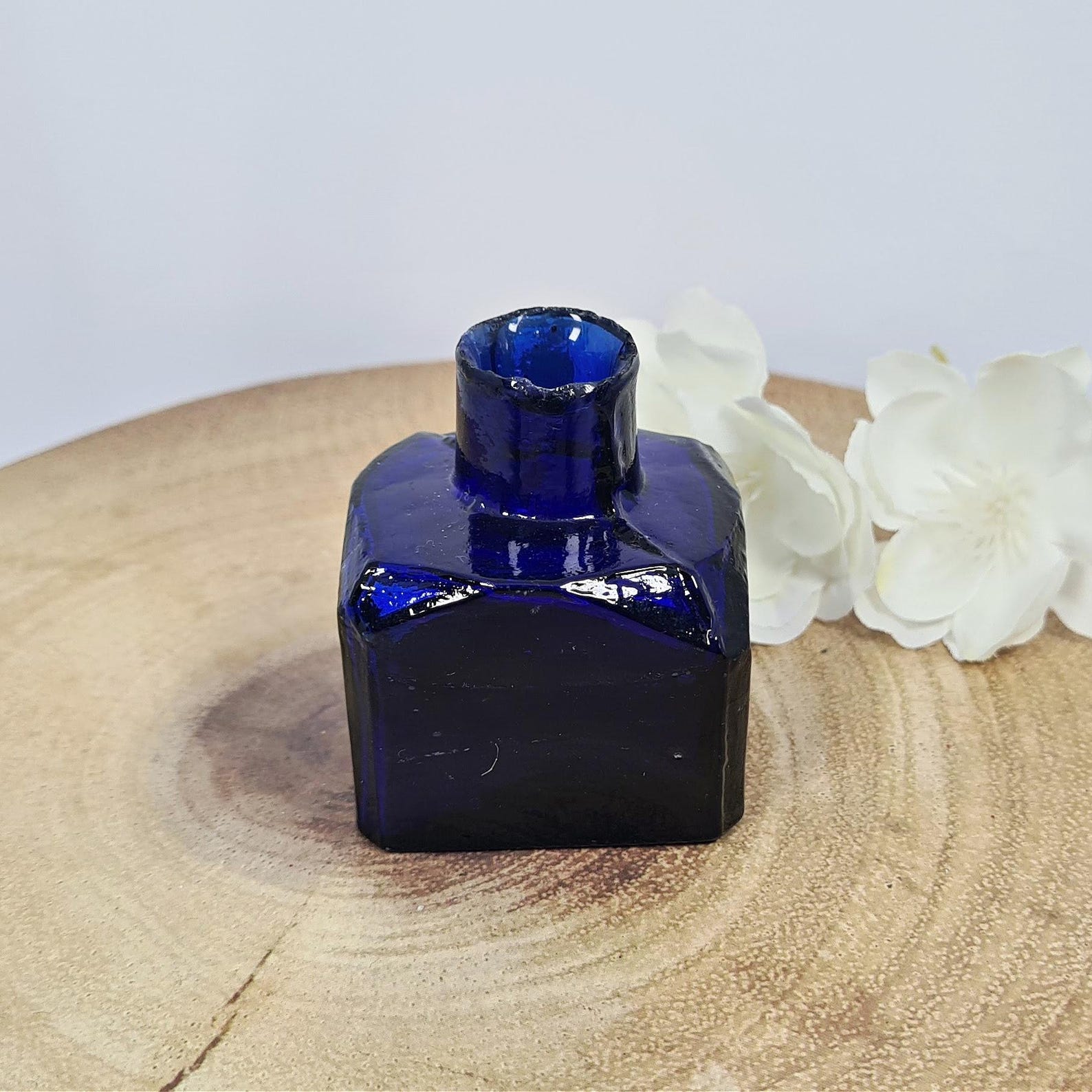 Antique Cobalt Blue Glass Ink Bottle, Victorian Inkwell (402) - Etsy