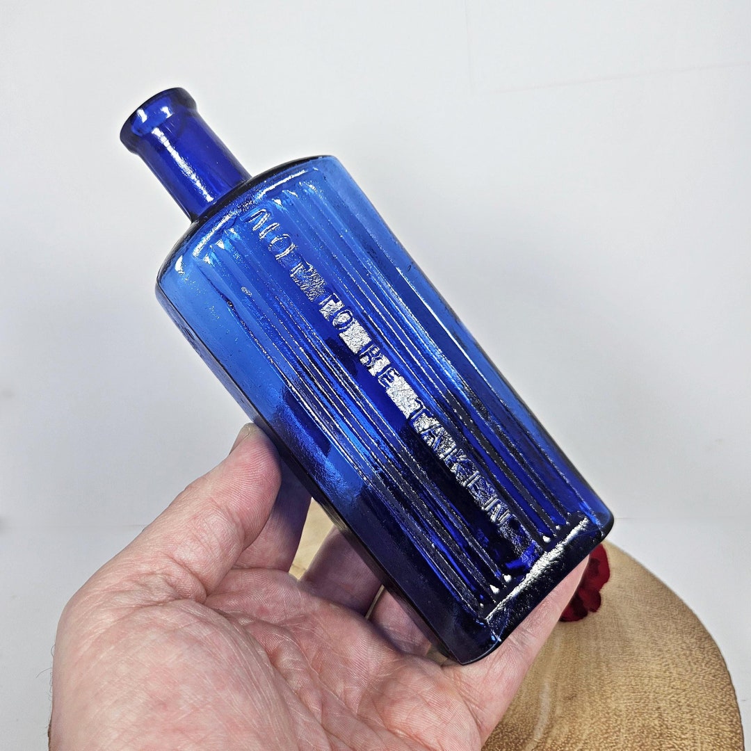 Antique Poison Bottle, Old Vintage Chemical Bottles, Cobalt Blue ...