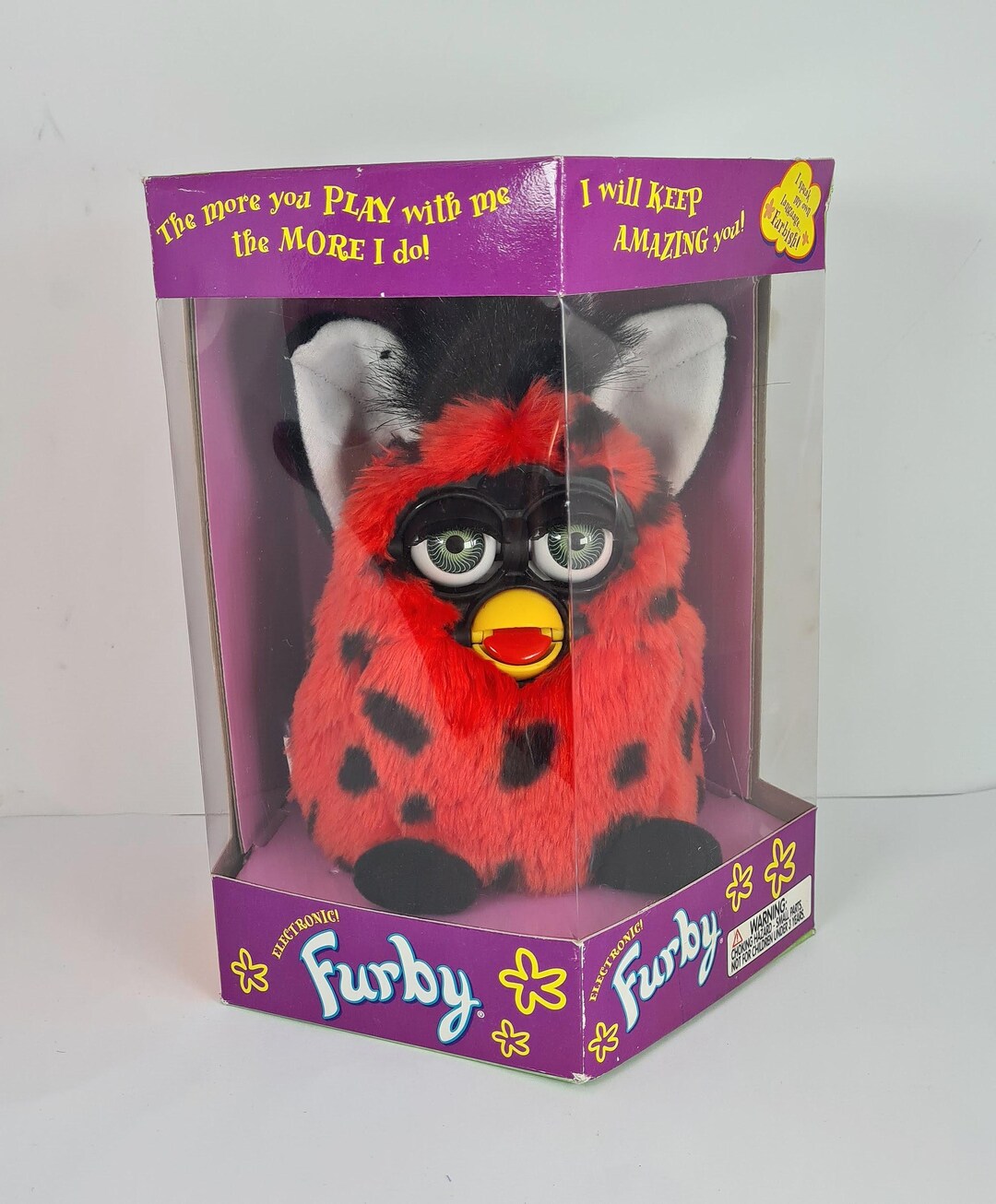 Vintage 1998 Ladybug Furby Red and Black, Grey Eyes, Tiger Electronics ...