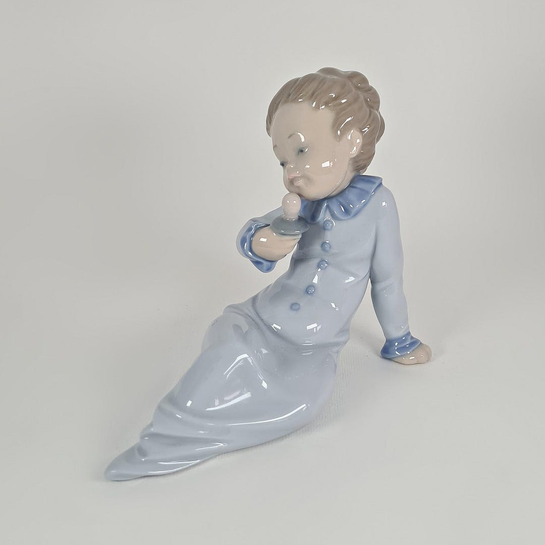 Vintage Lladro 'baby Boy With Pacifier' Figurine, Spanish Porcelain ...