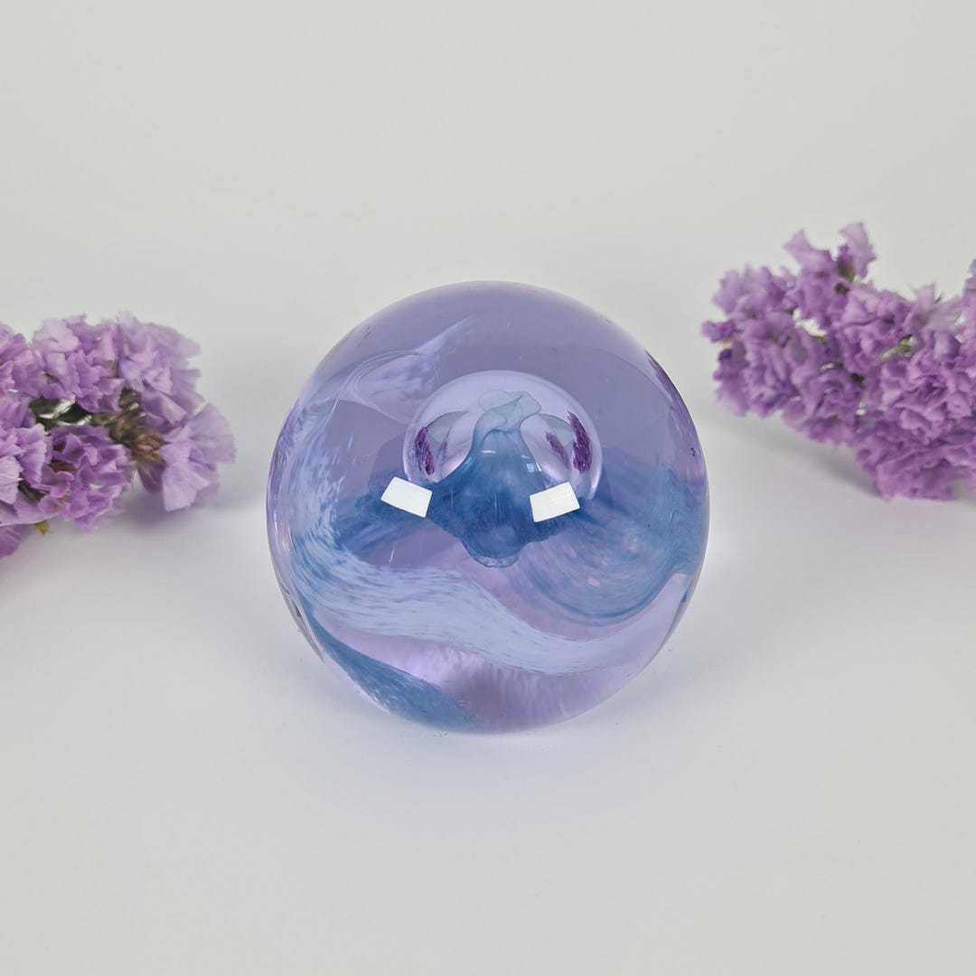 Vintage Caithness Lilac Glass Paperweight, Handmade Scottish Art Glass ...