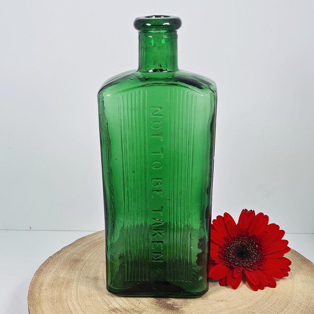 Large 12oz Green Poison Bottle, Not to Be Taken, Apothecary Potion ...