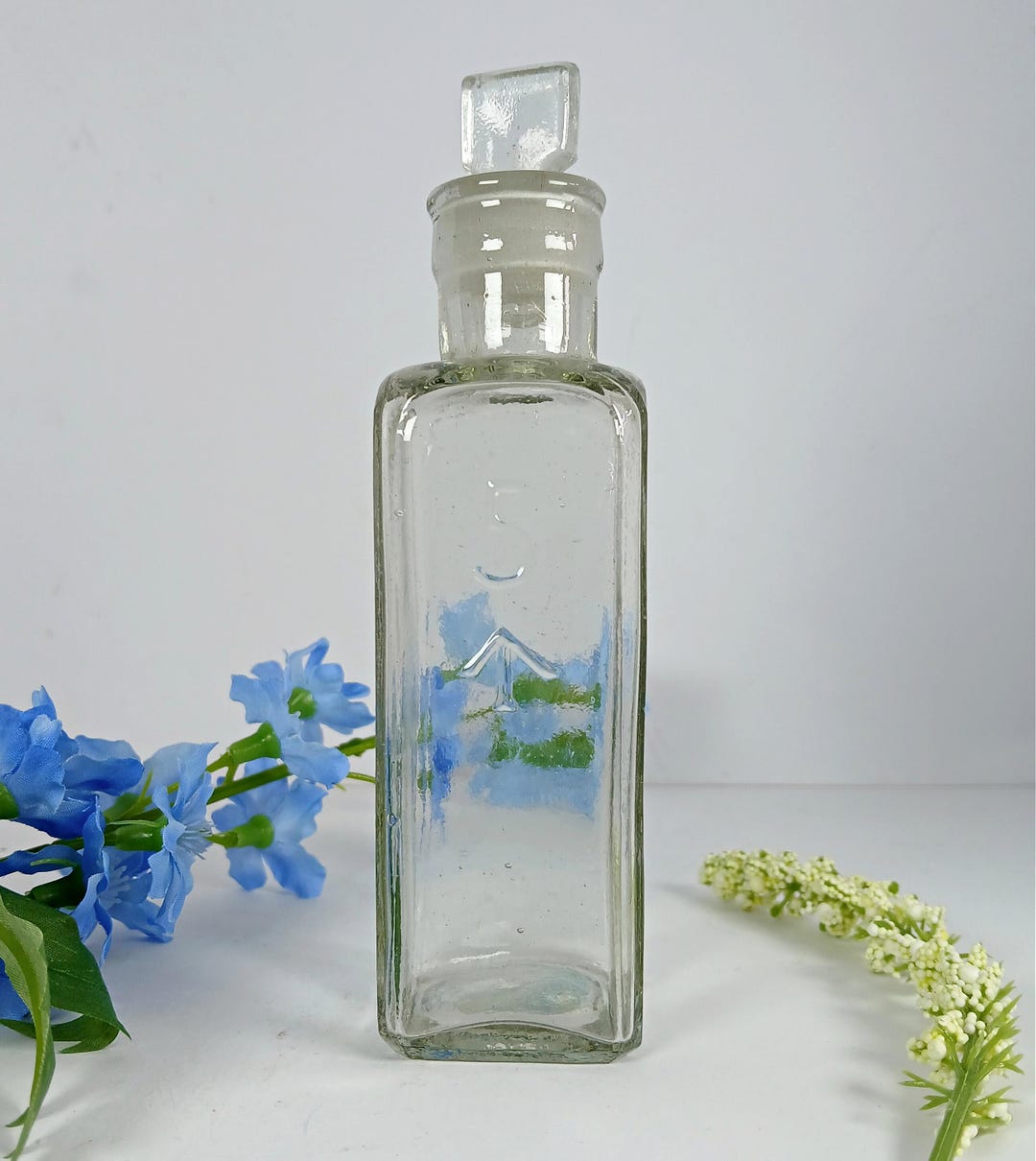 Antique Clear Glass Poison Bottle, Military Arrow Embossed, Apothecary ...