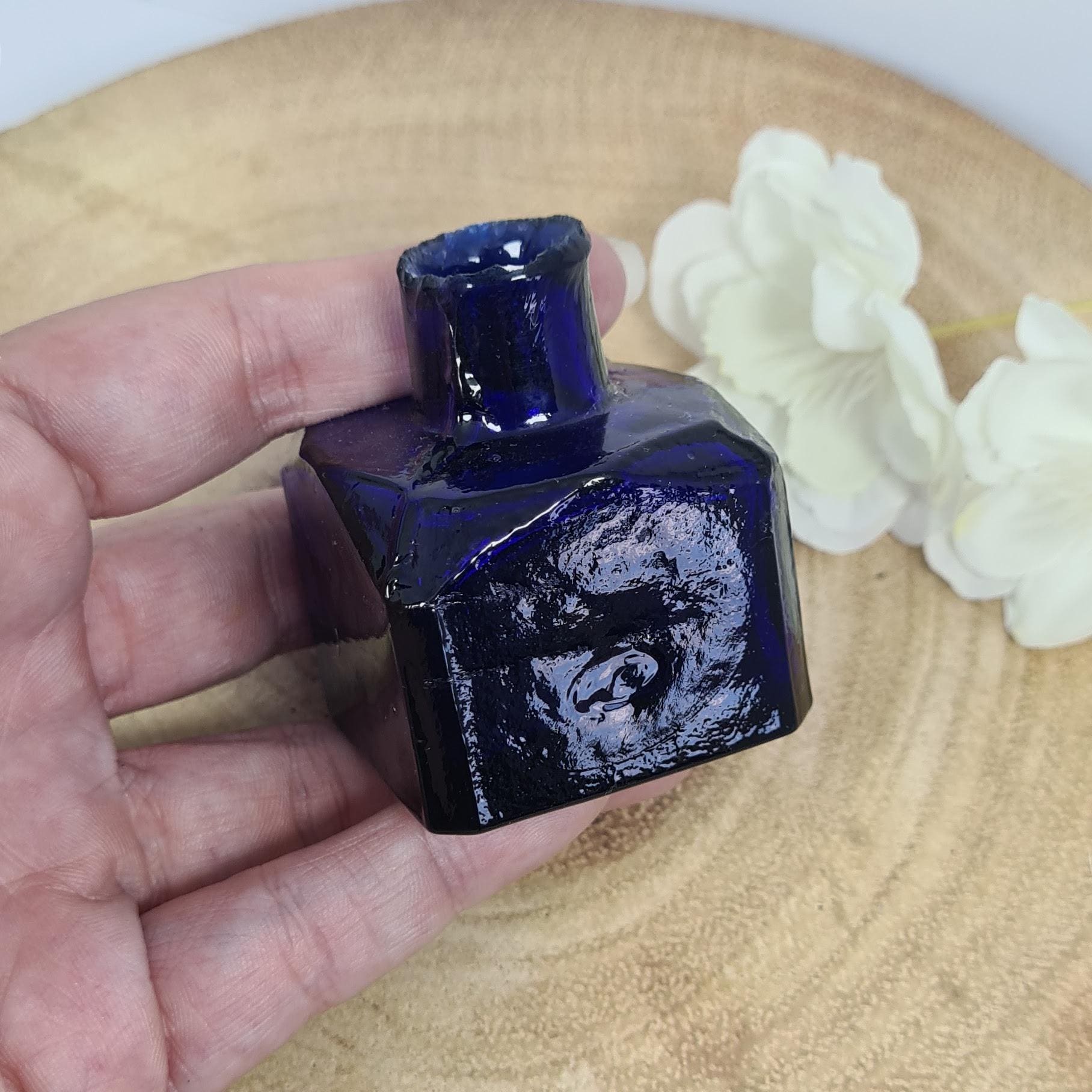Antique Cobalt Blue Glass Ink Bottle, Victorian Inkwell (402) - Etsy