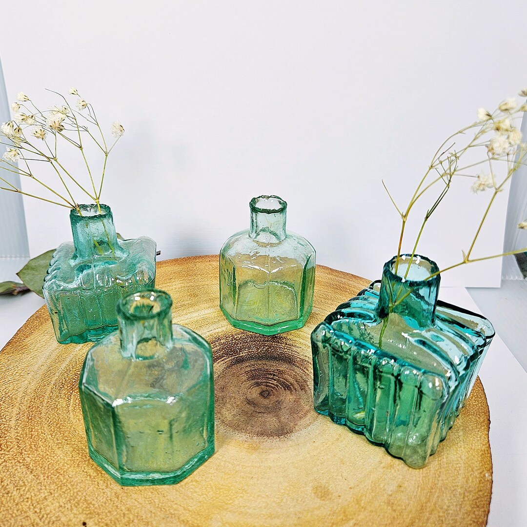 Vintage Ink Bottle, Victorian Glass Inkwell, 1980s Writing Gift ...