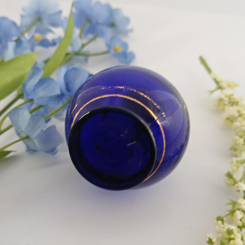 Vintage Blue Glass Perfume Bottle, Small Antique Atomiser Scent Bottle ...