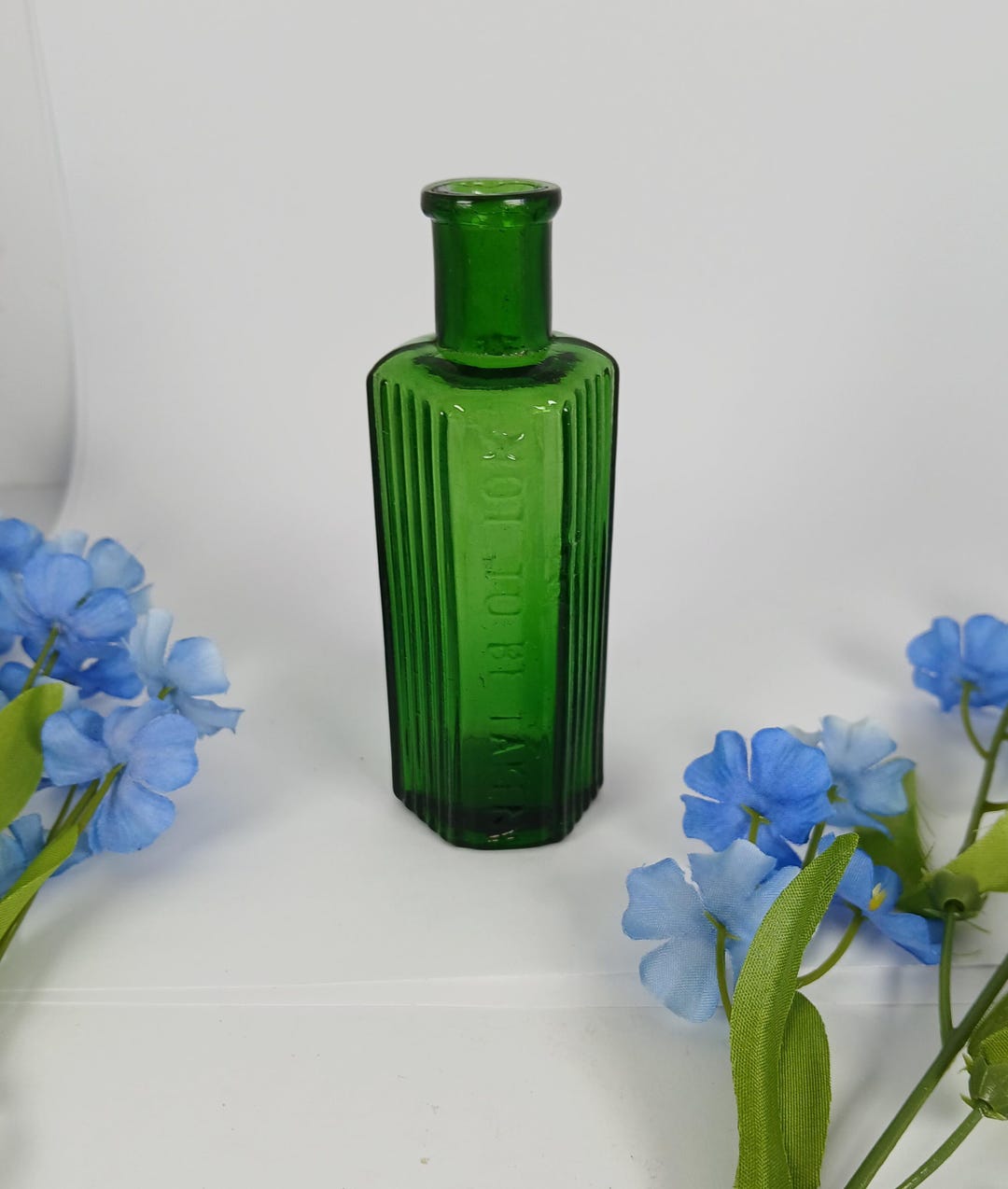 Small Green Old Poison Bottle, Not to Be Taken, Poisonous Bottle, Six ...