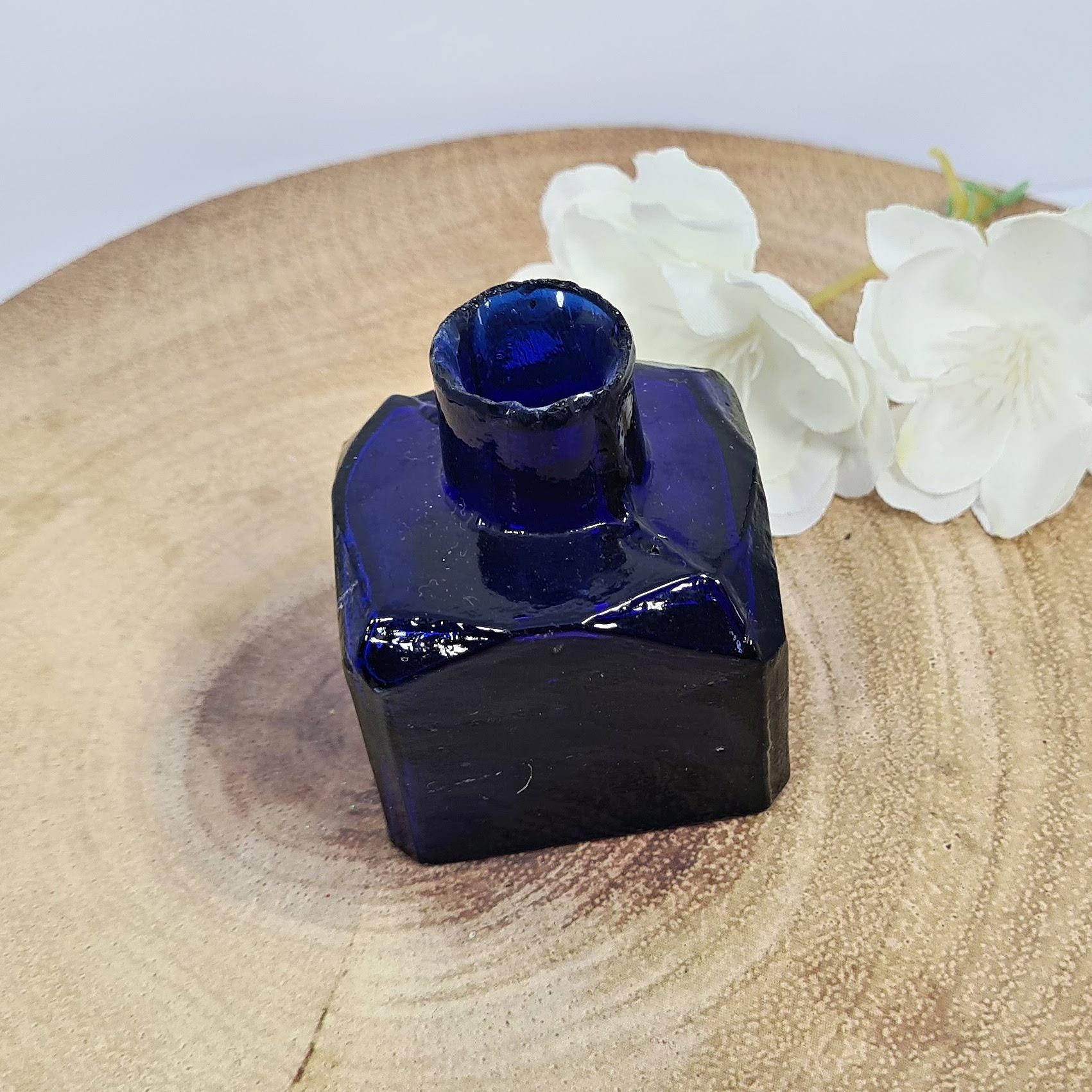Antique Cobalt Blue Glass Ink Bottle, Victorian Inkwell (402) - Etsy